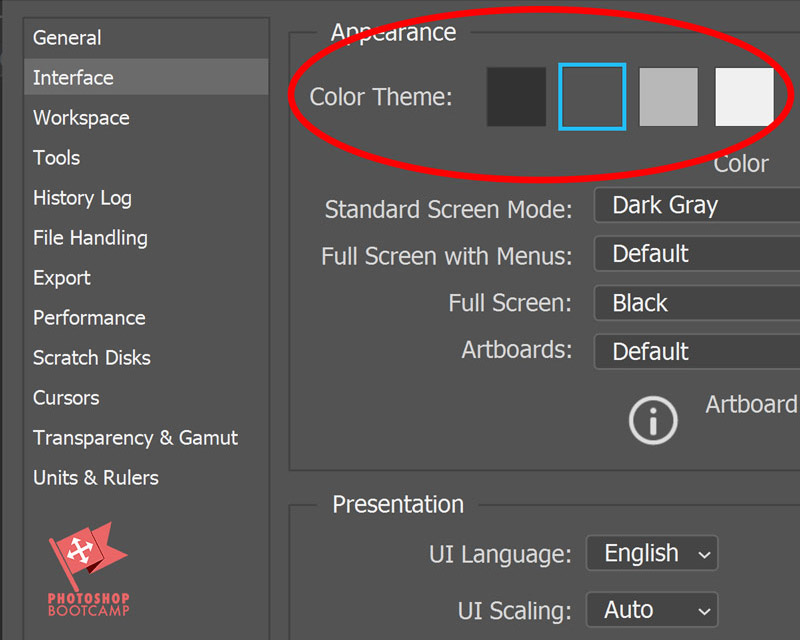 Change Photoshop Interface Colour Photoshop For Beginners